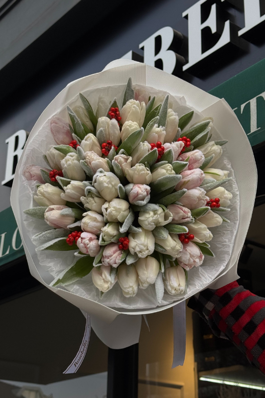 41 Karlı Beyaz Lale Buketi | Rosebella Flowers